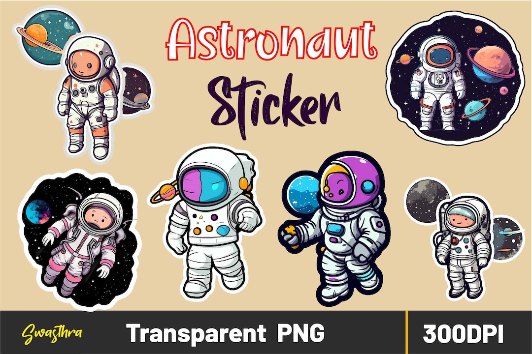 Astronaut & Space Clipart, Astronaut Stickers, Outer Space Clipart Set ...