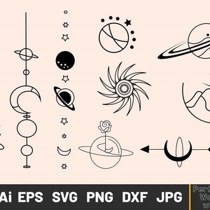 Celestial Space SVG, Planets Svg, Celestial Svg, Moon Svg, Galaxy Space ...