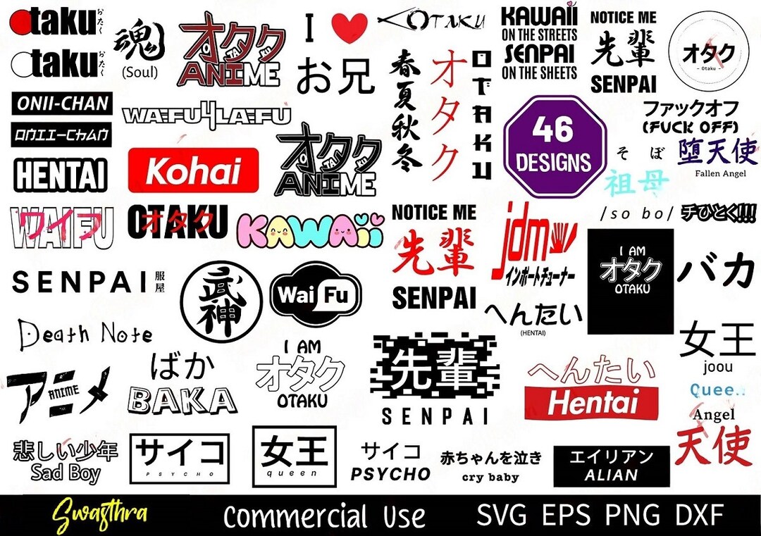 46 Anime SVG Bundle, Anime Svg, Anime Symbol, Anime Logo, Anime Mark ...