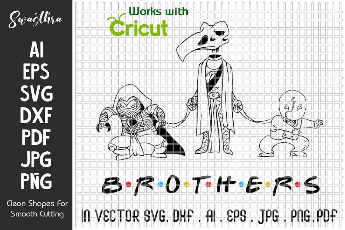 Moon Knight Brothers SVG, Friends SVG, Anime Character SVG, Moon Knight ...