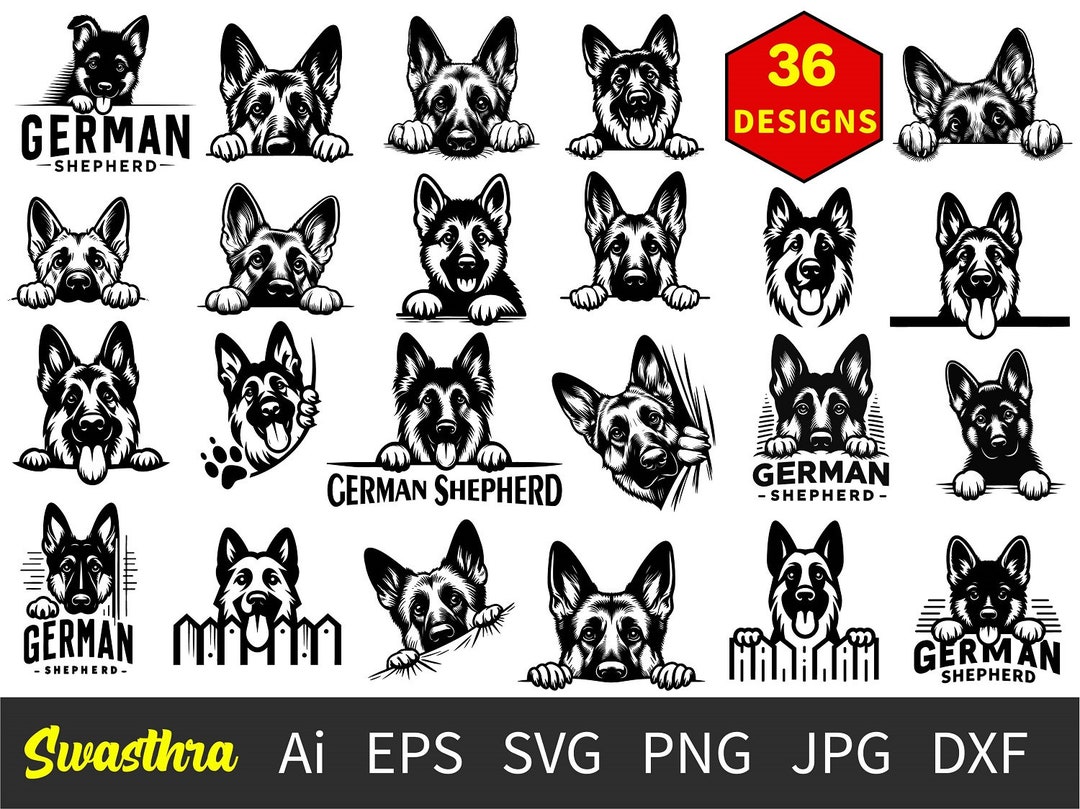 Peeking German Shepherd Svg, German Shepherd Svg, German Shepherd Head ...