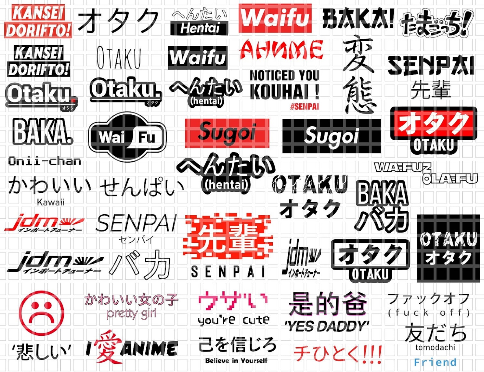 44 Anime SVG Bundle, Anime Svg, Anime Symbol, Anime Logo, Anime Mark ...