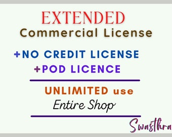 Extended Commercial Use License No Credit License POD print on Demand ...
