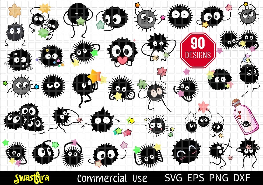 90 Soot Sprite svg Sprites svg Soot Balls Sprites Candy - Etsy Canada