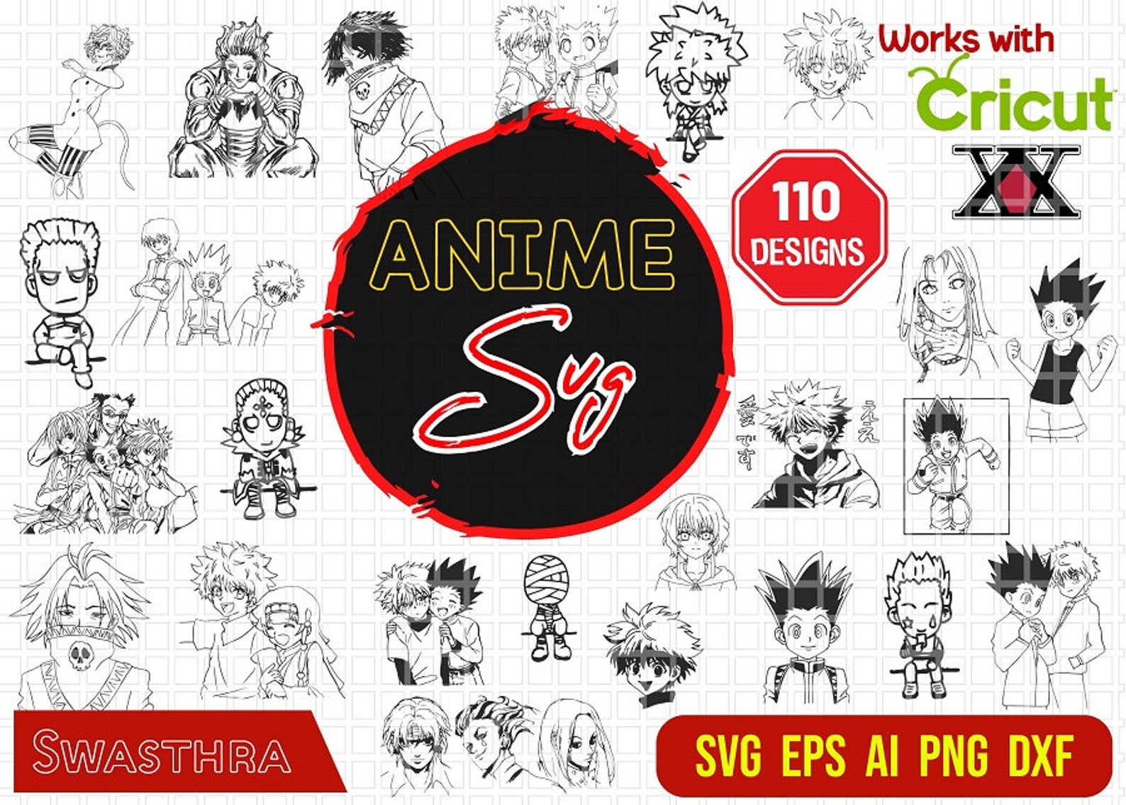 110 Anime SVG Bundle, Anime Character SVG, Chibi Anime, Ninja Svg ...