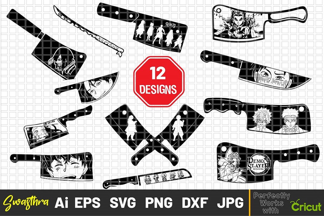 Anime Knives Dagger SVG, Anime Cleaver Svg, Anime SVG Bundle, Anime ...