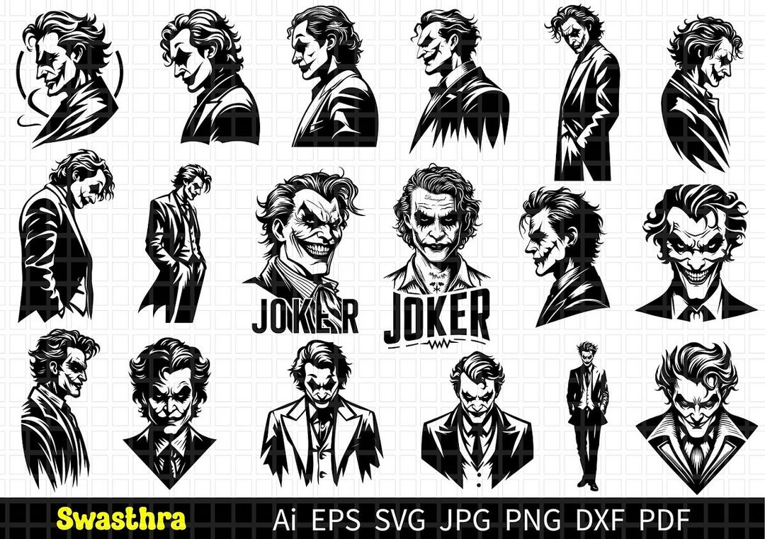 JOKER SVG Bundle, Movie SVG Bundle, Clown Svg, Bat Svg Bundle, Scary ...
