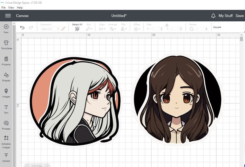 Anime Girl Stickers Svg, Anime SVG Bundle, Anime Character, Chibi Anime ...