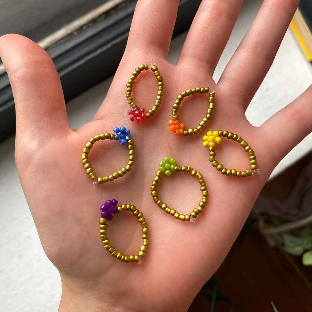 Marvel Infinity Stone Beaded Ring Set - Etsy