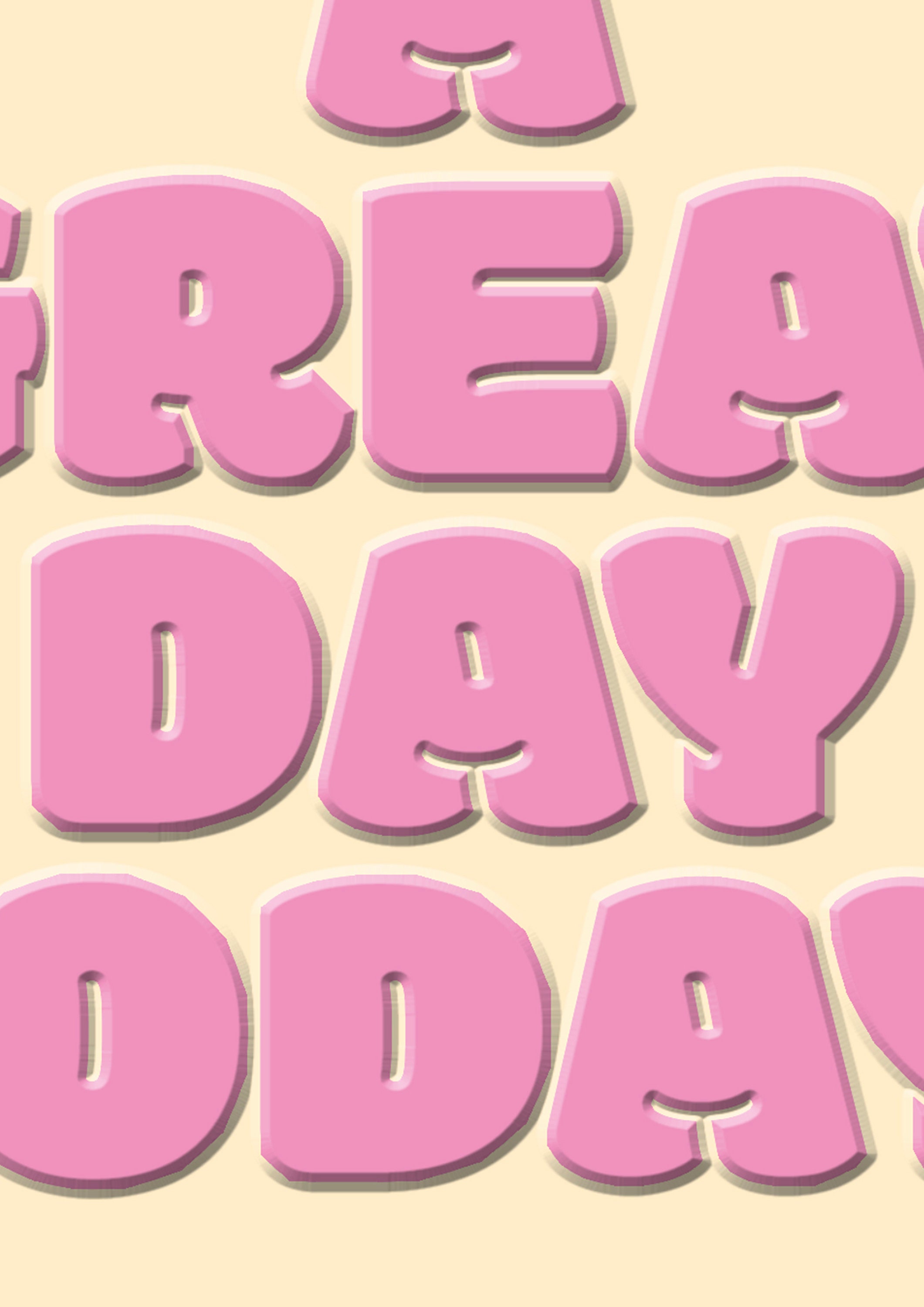 Great Day Pink Picture Wall Art Yellow Inspirational Motivational Quote ...