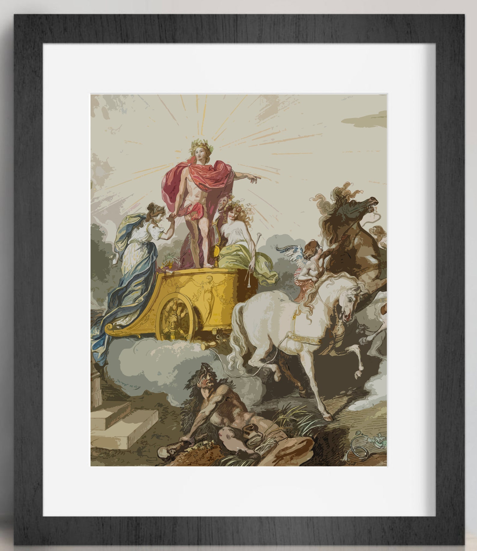 Apollo Picture. STUNNING Illustration of Apollo on a Chariot. - Etsy