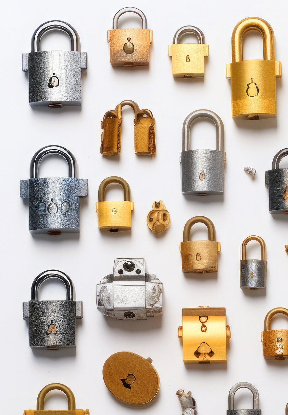 Padlocks Assorted Designs. Knolling Style. Top Down Image. - Etsy
