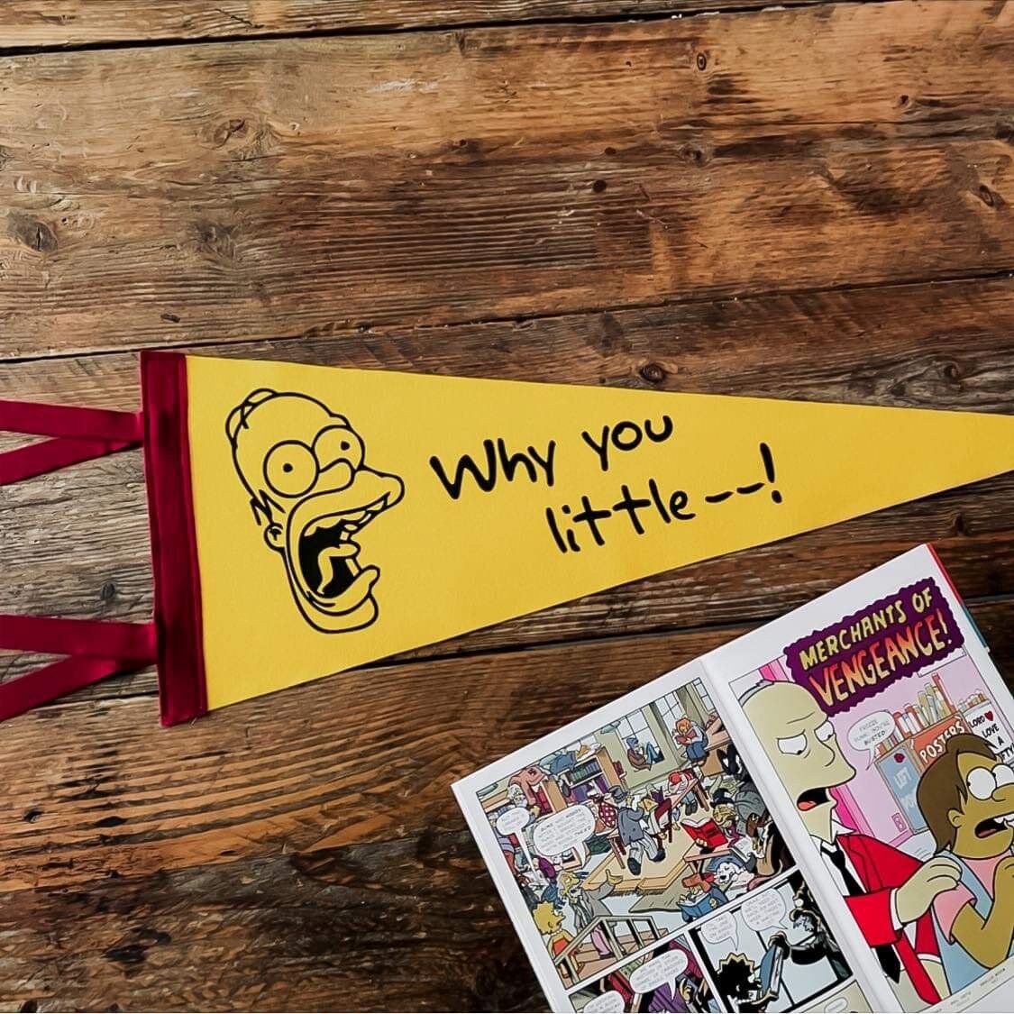 WHY YOU LITTLE ... Simpsons Pennant Flag / Felt Pennant / - Etsy UK