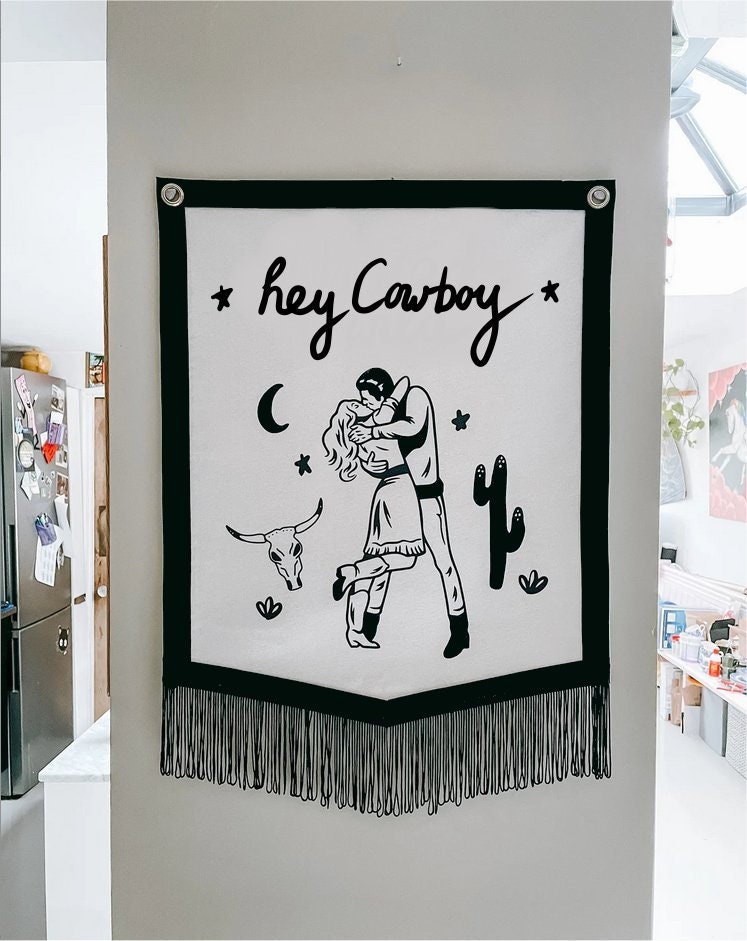 COUNTRY & WESTERN Felt Hanging Banner / Pennant / Country Music Singer ...