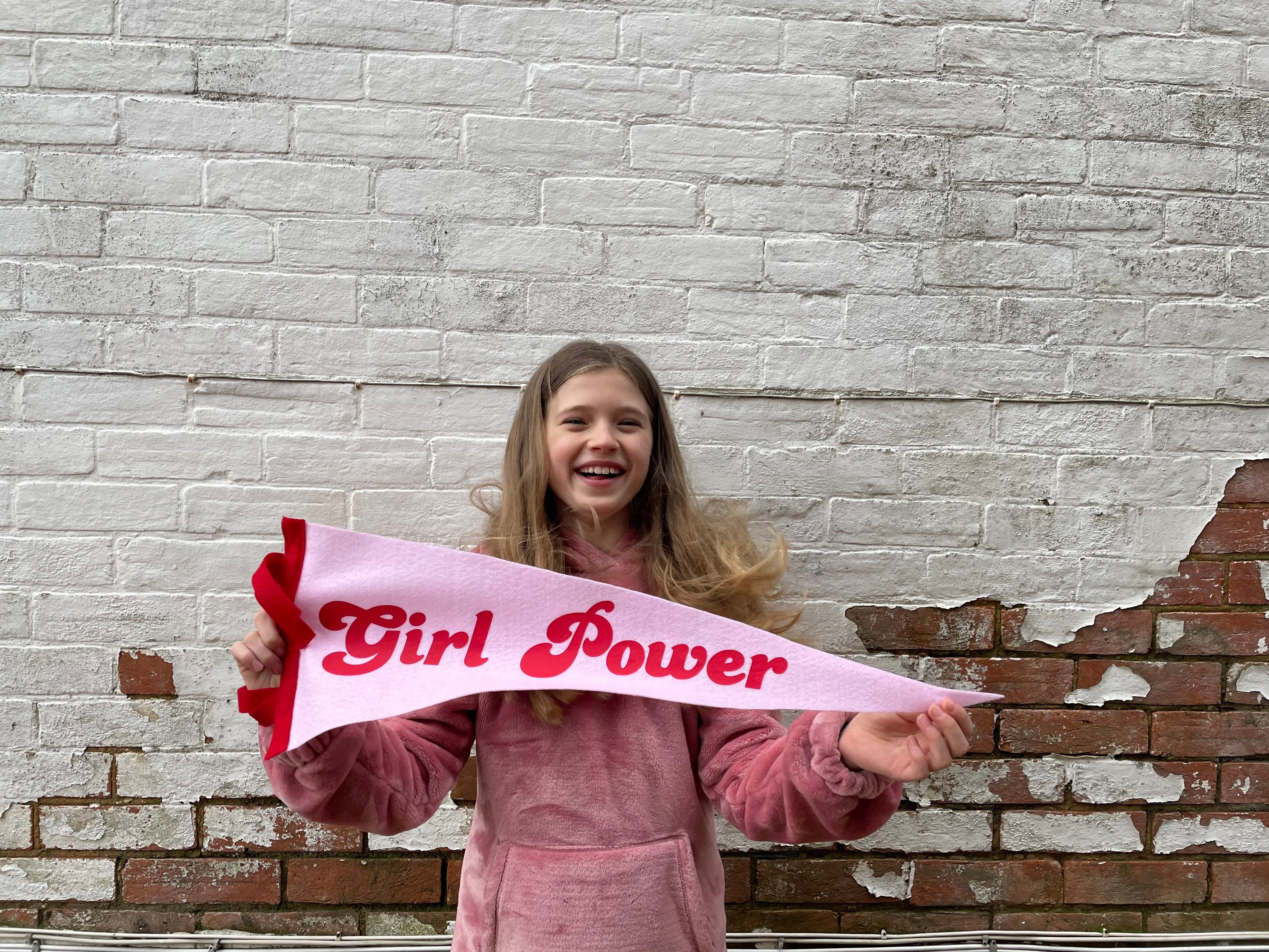 GIRL POWER Pennant Flag / Felt Pennant / Wall Hanging Banner / | Etsy
