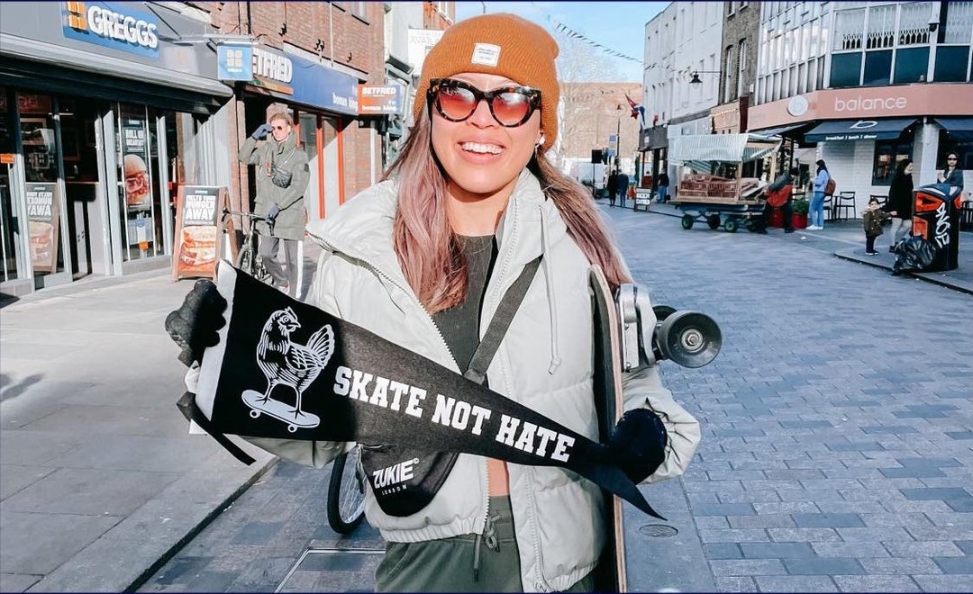 SKATE NOT HATE Pennant Flag / Felt Pennant / Gallery Wall Decor ...