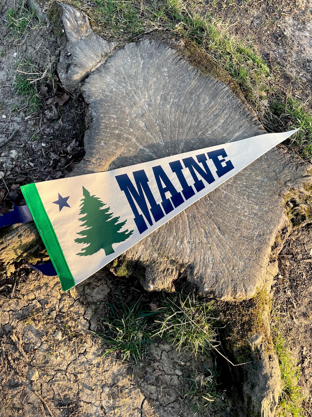Maine Pennant Flag: Pine Tree State New England USA Felt Wall Hanging ...