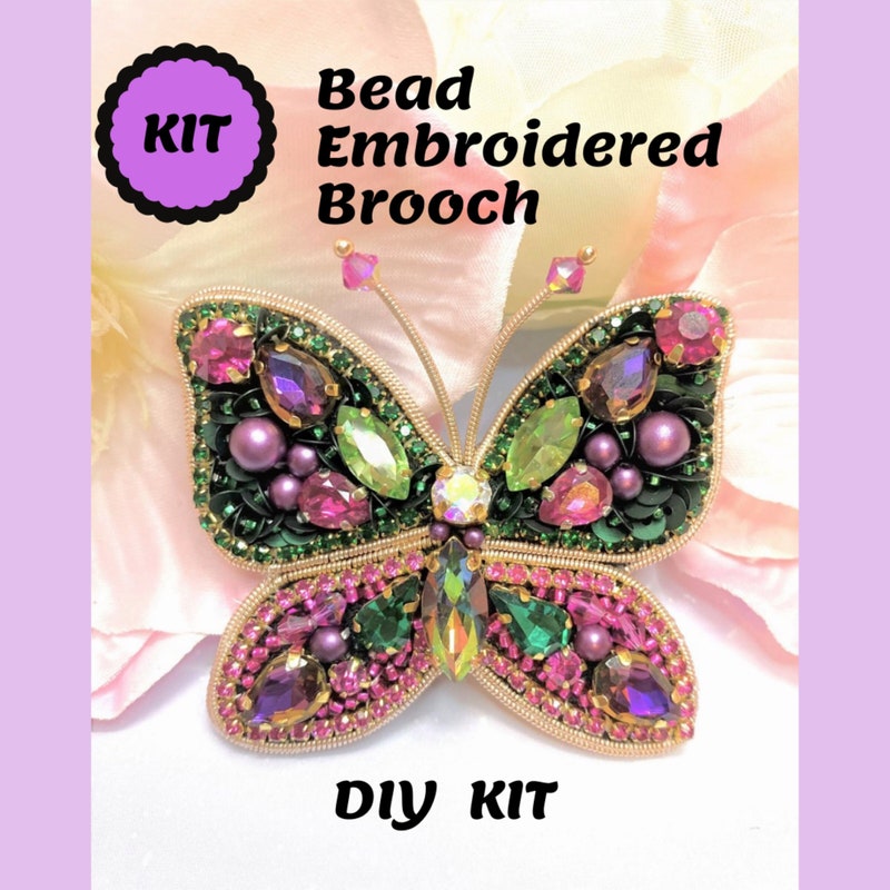 Bead Embroidery Brooch Kit - Etsy