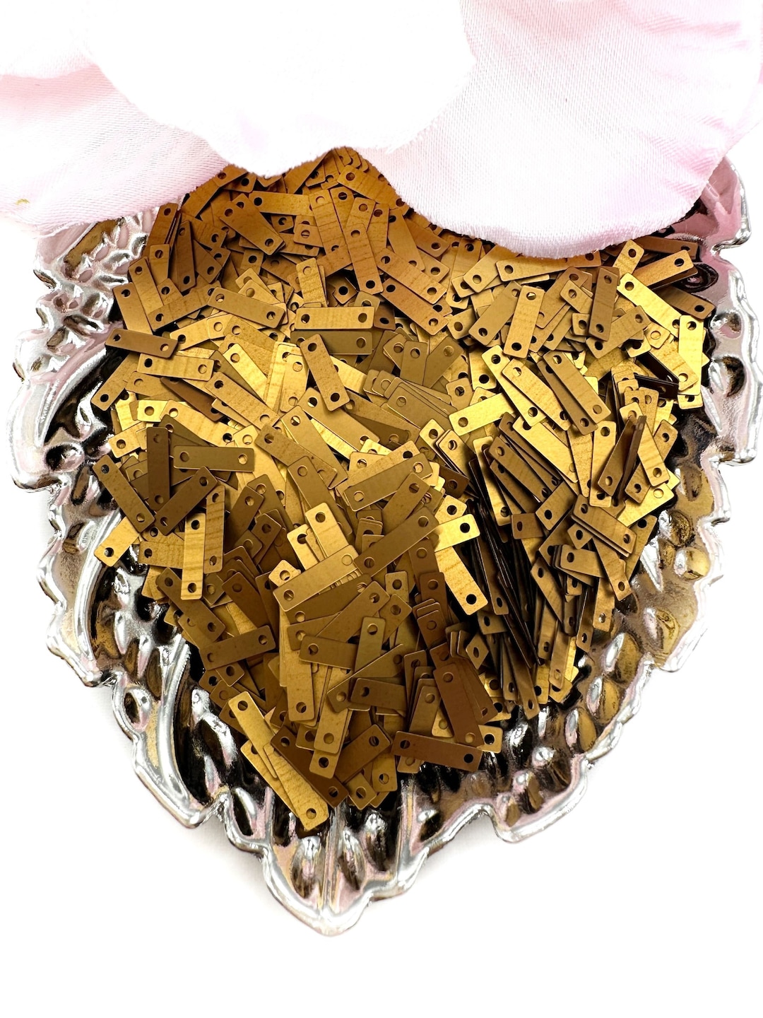 Italian Rectangular Sequins 836W Bronzo Satinati 9x2mm Andrea Bilics ...