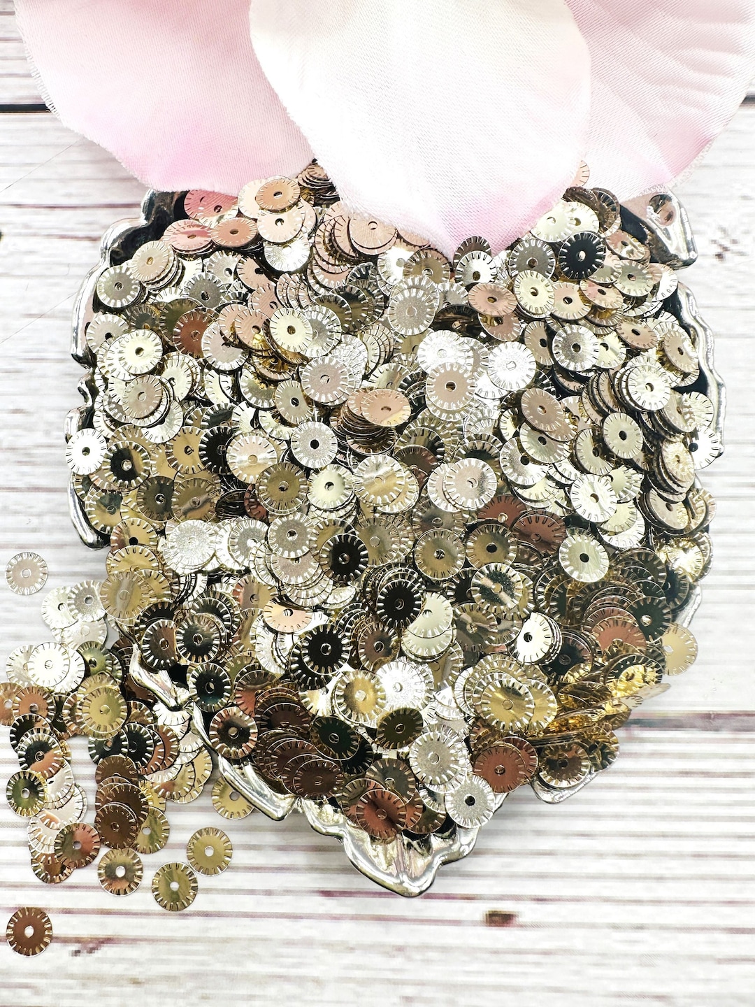 5mm Italian Sequins /bike Wheel Style Flat Round #3011 /light Metallic ...