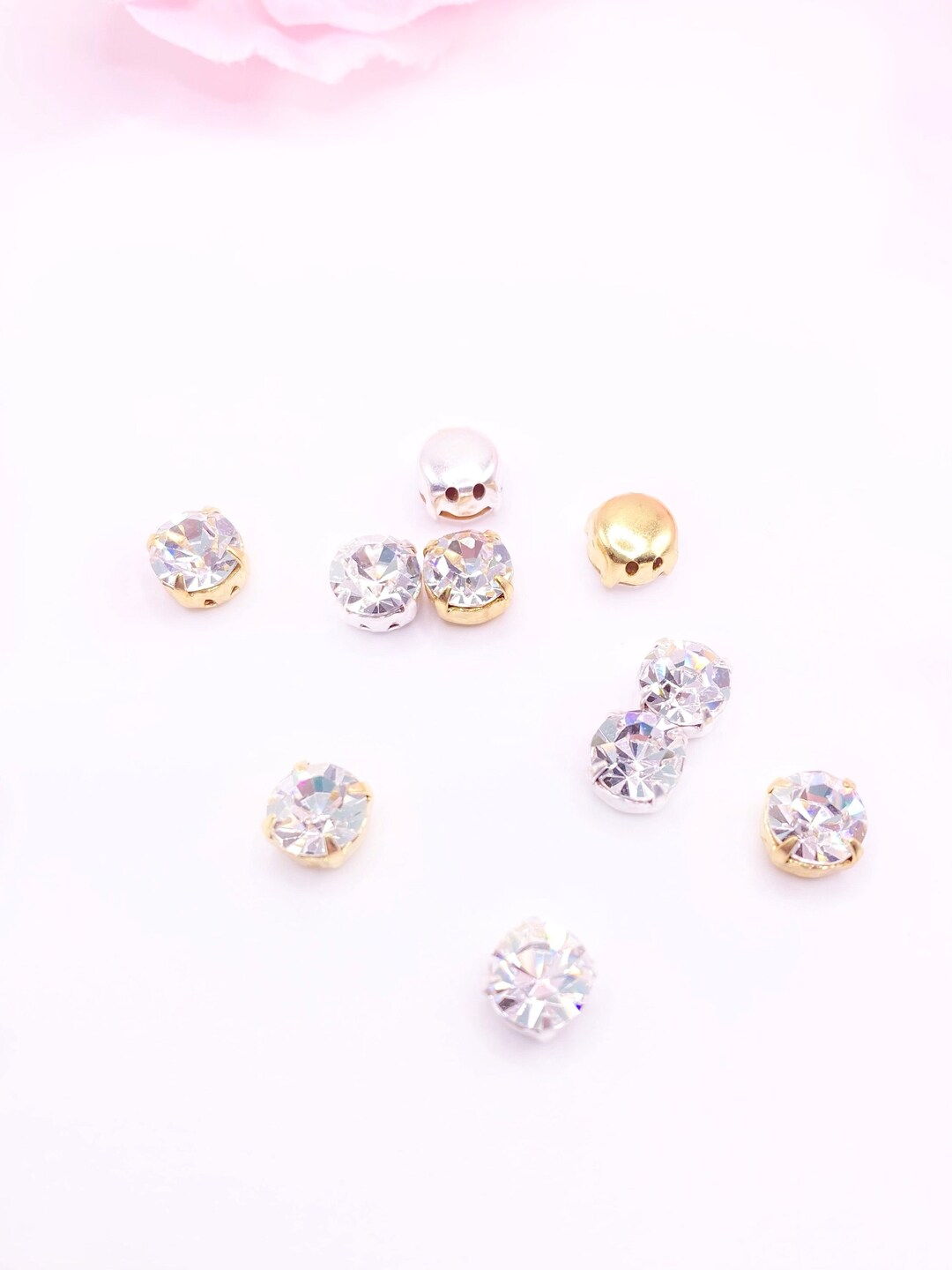 Preciosa SS34 Round Sew on Maxima Crystal Crystal Color in Gold/silver ...