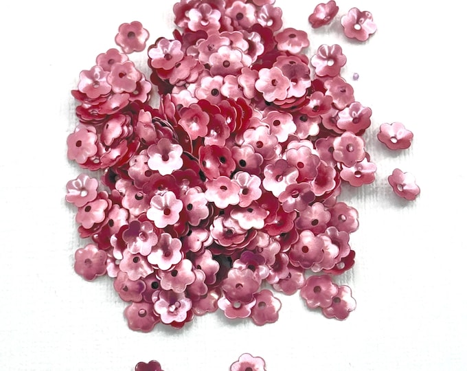 6mm Flower Cup Sequins Matte Pink Color - Etsy