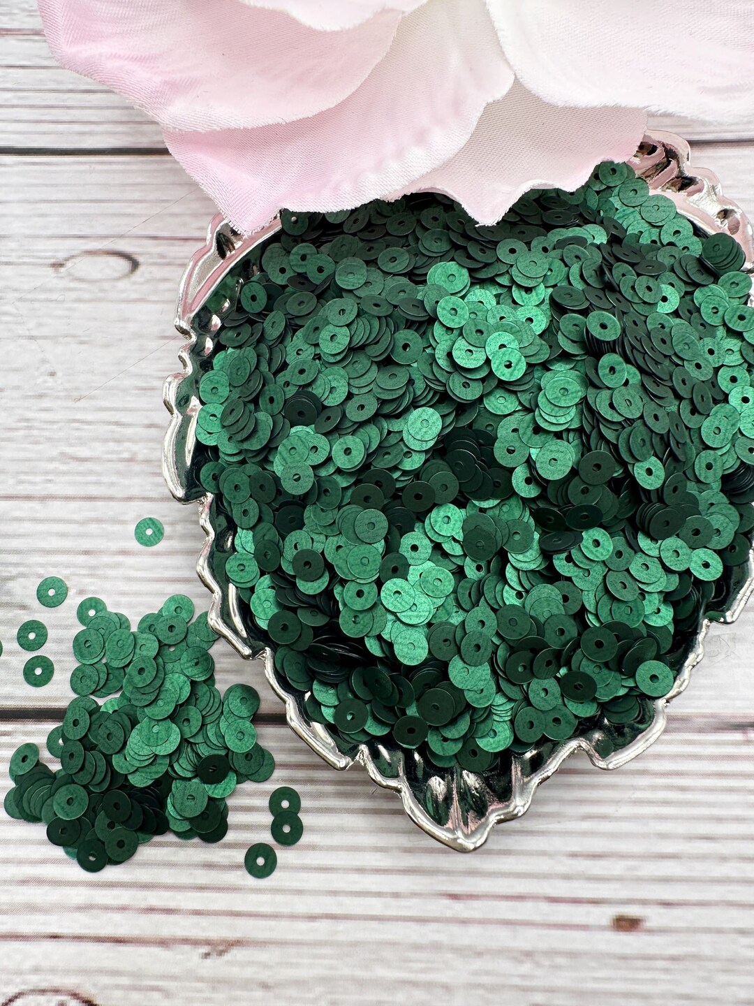 Italian Sequins Flat Round #796W Verde Scuro Satinati /matte Metallic ...