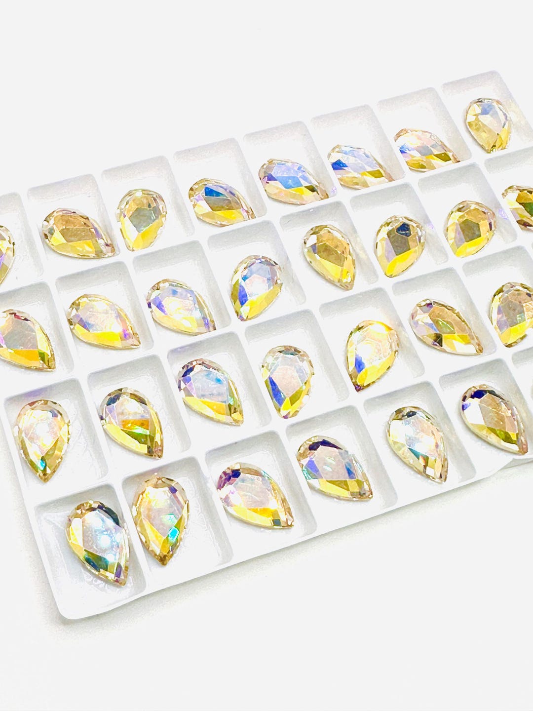 9x14 Mm Flatback Glue on Crystals Paradise Shine Teardrop Shape-4 ...