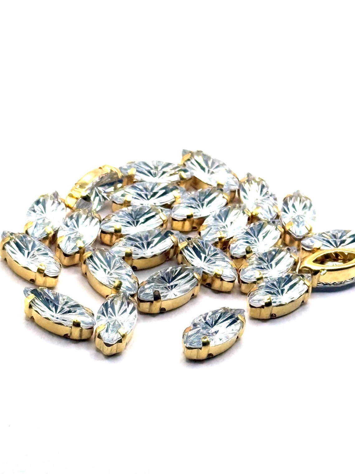 7x15 Mm Sew on Crystal Navette/ Horse Eye Shape Resin Rhinestones in ...