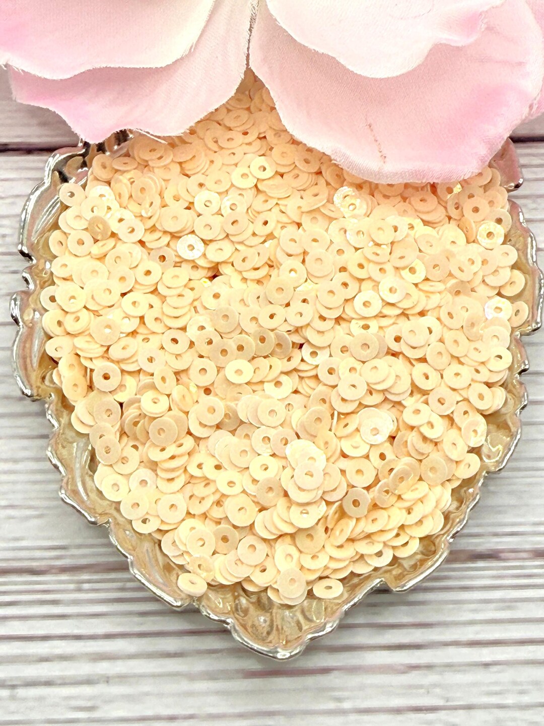 Flat Sequins 4mm Iridescent Peach Etsy