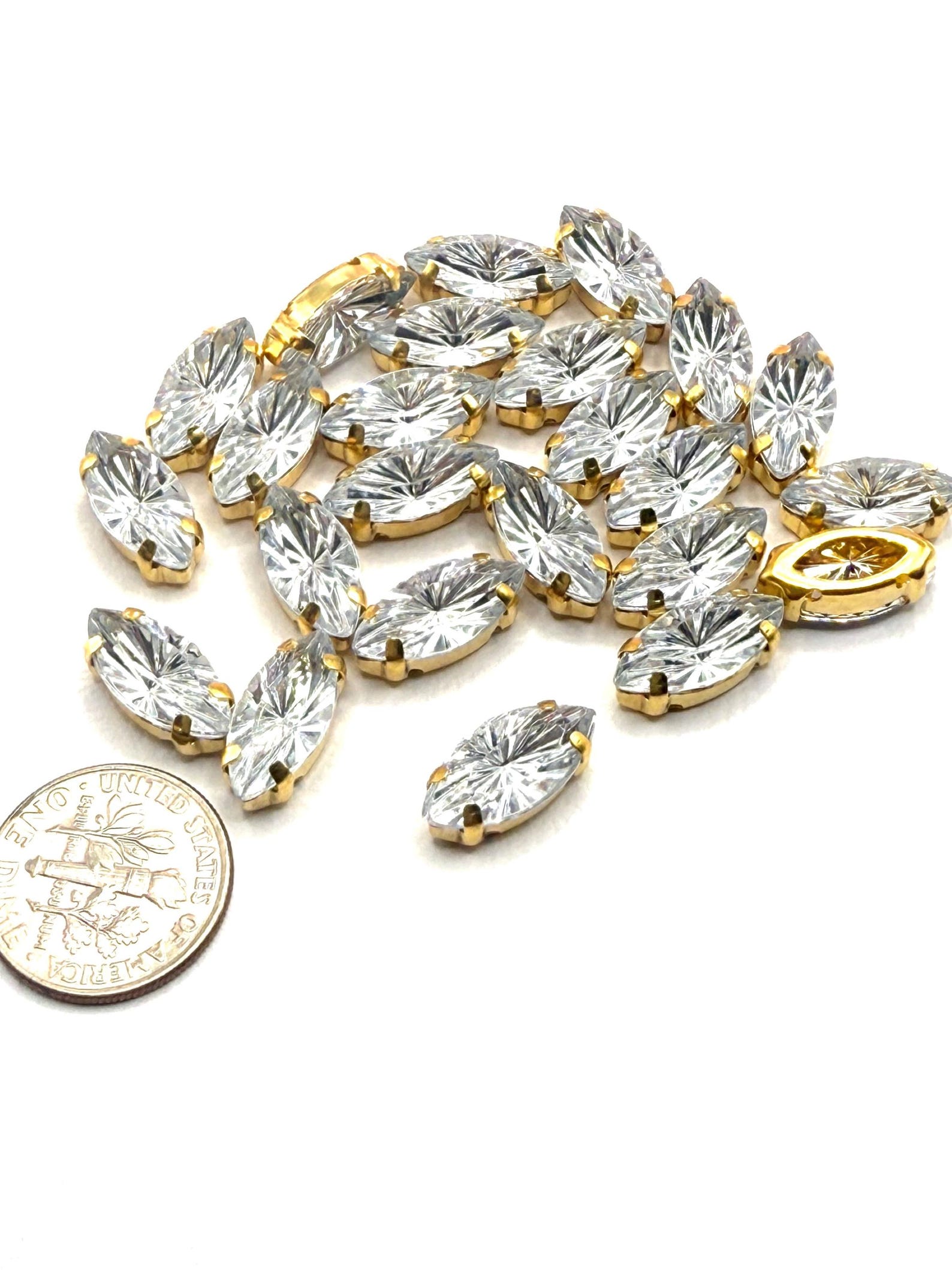 7x15 Mm Sew on Crystal Navette/ Horse Eye Shape Resin Rhinestones in ...