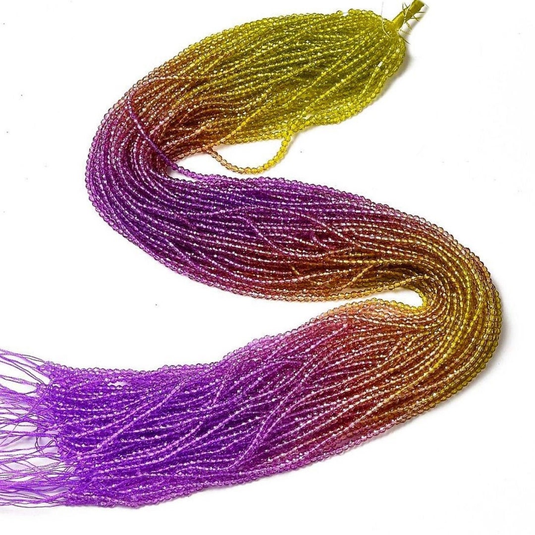 2mm Gradient Micro Faceted Hydro Crystal Beads Purple and Green Color ...