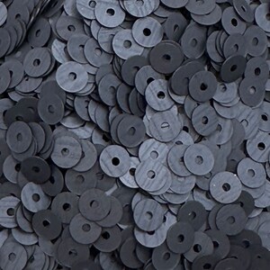 Flat Italian Sequins Round #996W Satin Black 4mm Andrea Bilics ...