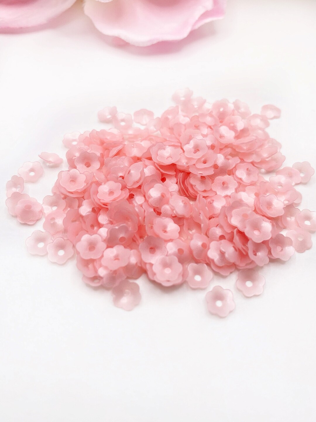 6mm Flower Cup Sequins Matte Pink Color - Etsy
