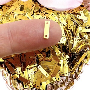 Italian Rectangular Sequins #2011 Oro Metallizzati 9x2mm Andrea Bilics ...