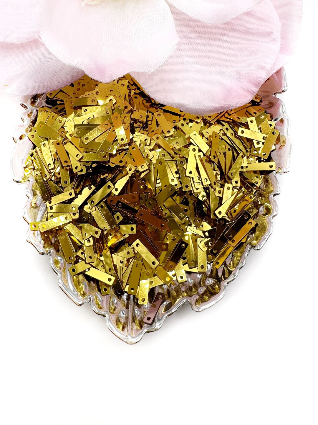 Italian Rectangular Sequins #2011 Oro Metallizzati 9x2mm Andrea Bilics ...