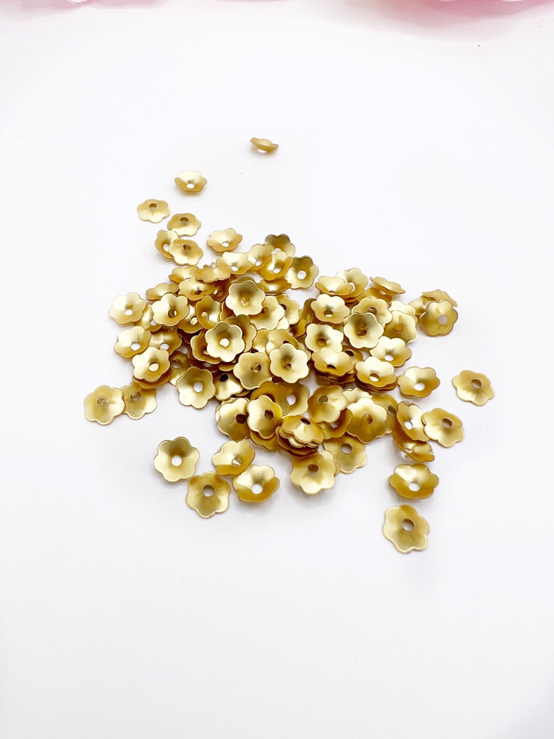 5mm/6mm Flower Cup Sequins Matte Gold Color - Etsy