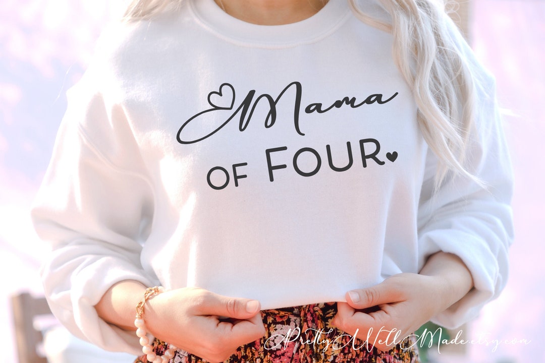 Mama of Four With Hearts Svg Png, Mother's Day Gift Cricut Cut Template ...