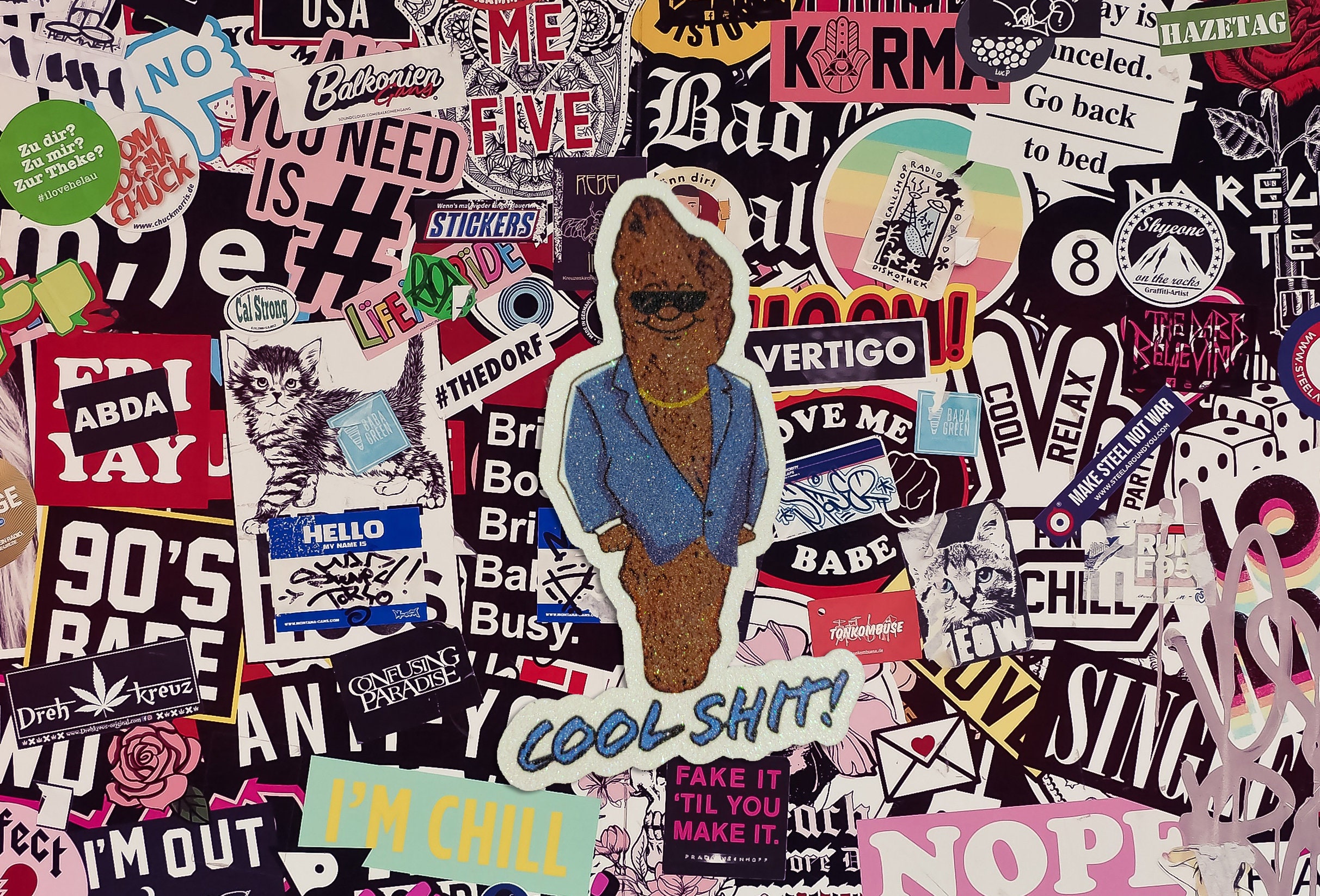 Cool Shit Sticker Cool Sticker Poop Sticker Glittery Sticker Funny ...