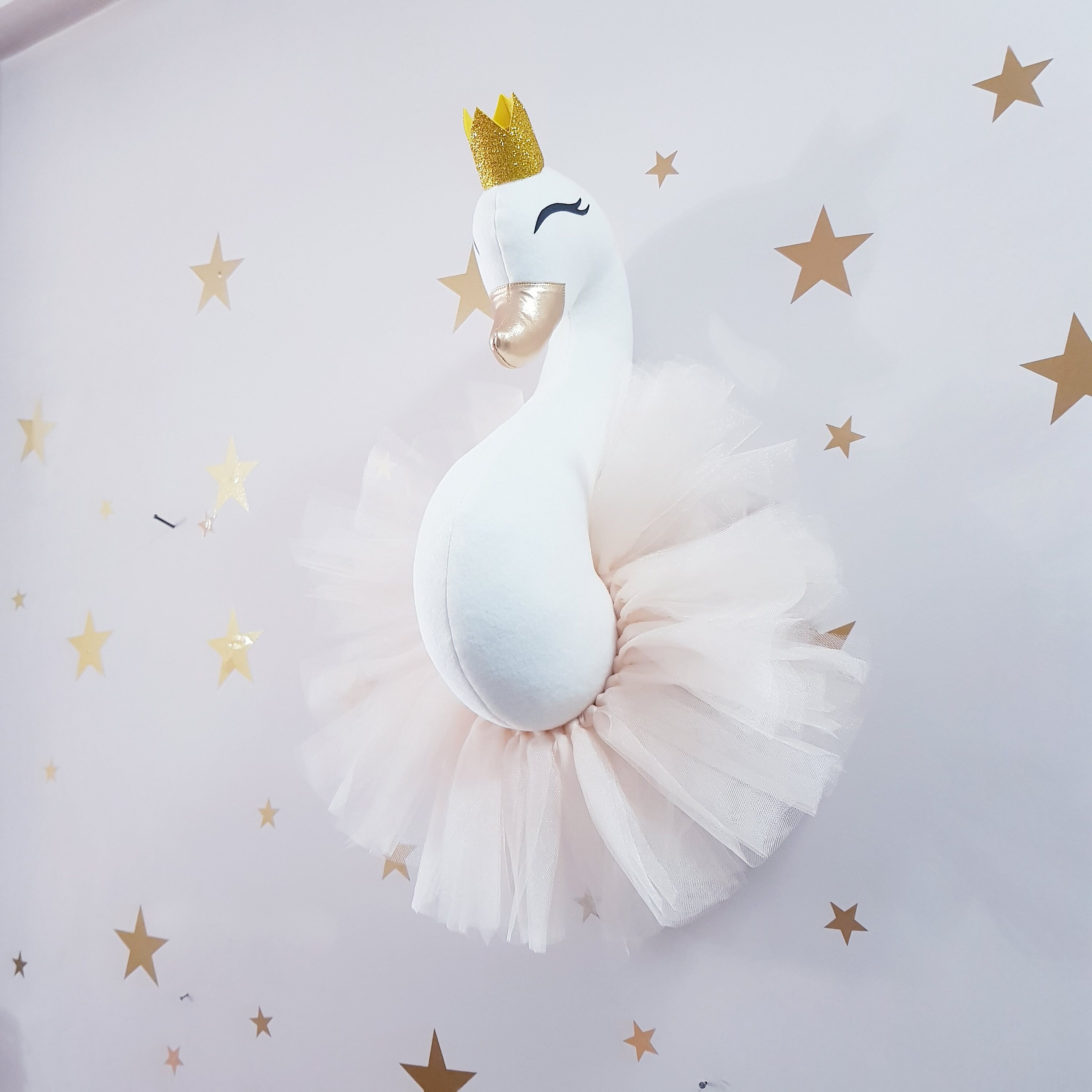 Swan Head Wall Mount for Girls Wall Decor, Swan Princess Wall Hanging ...