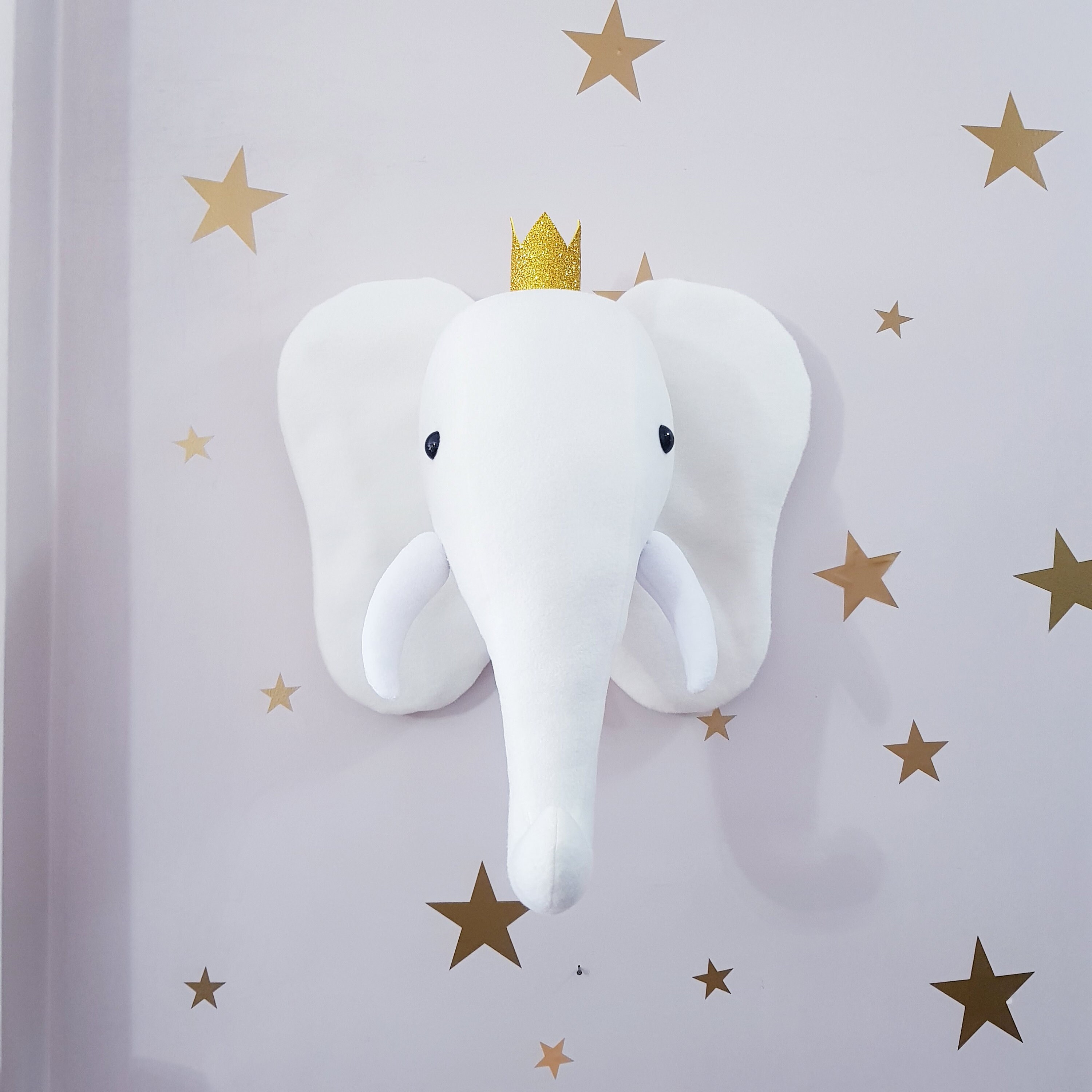 Plush Elephant Head, Jungle Theme Decor, Safari Elephant Head, Jungle ...