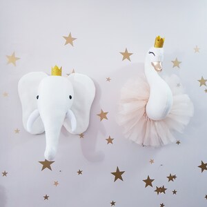 Boho Unicorn Swan and Elephant Wall Mounted for Girls Bedroom Decor ...