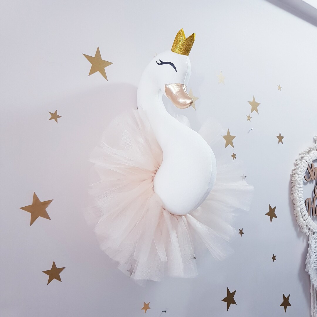 Swan Head Wall Mount for Girls Wall Decor, Swan Princess Wall Hanging ...