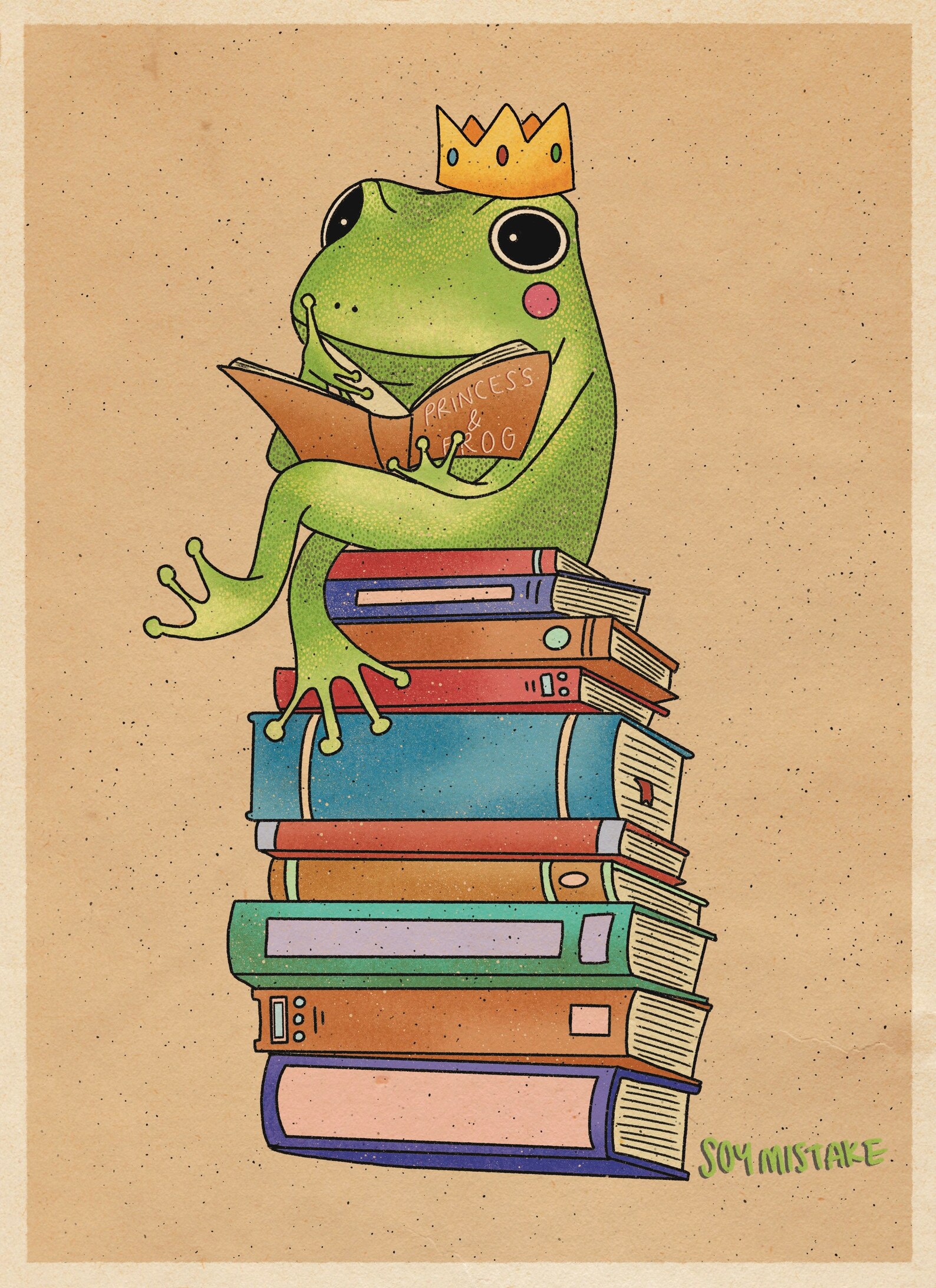 Smart Frog King Art Print/ Wall Decor / Learning/ Children - Etsy