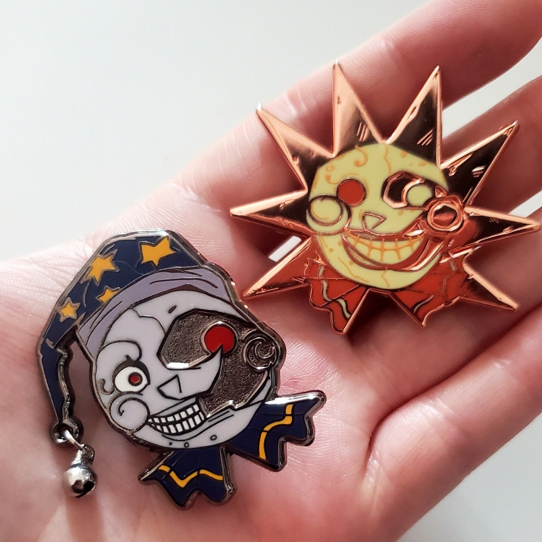 FNAF Security Breach Sun & Moon Enamel Pins - Etsy