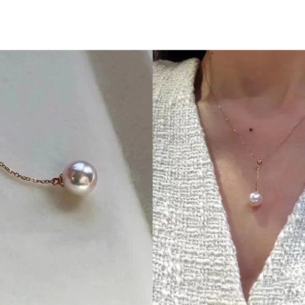 Pearl Sliding 18k Necklace - Etsy