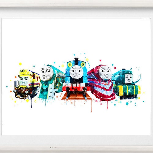 Thomas and Friends Watercolor Art Print Thomas Poster Tank - Etsy