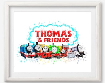 Thomas and Friends Watercolor Art Print Thomas Poster Tank | Etsy