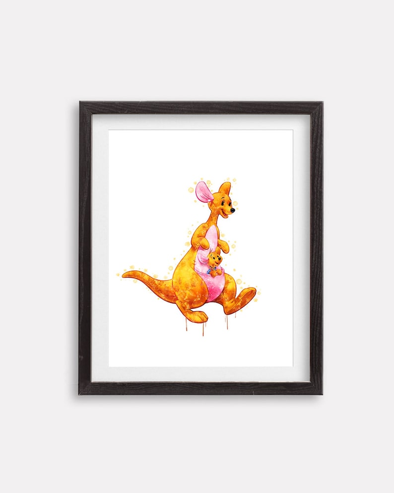 Winnie The Pooh Art Print Watercolor Kanga Printable Poster | Etsy