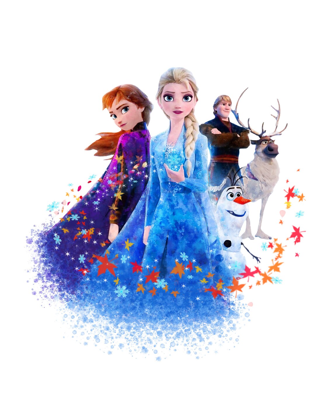 Frozen 2 Watercolor Art Print Printable Set 6 Poster Princess Elsa Anna ...